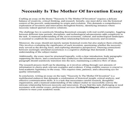 Necessity Is The Mother Of Invention Essay.pdf