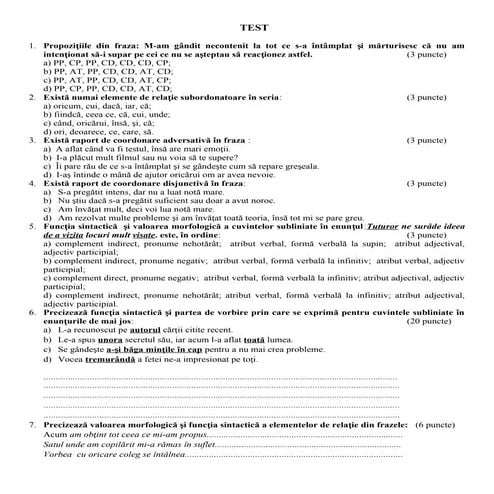 Test clasa 5 - verbul | DOCX