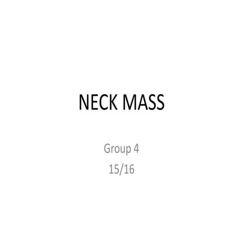 Neck mass-latest | PPTX