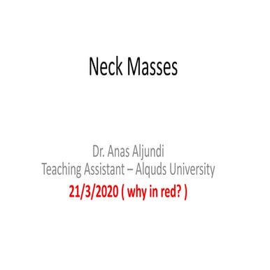 Neck mass approach | PPTX