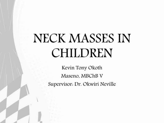 Neck masses in paediatrics | PPT