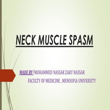 Neck muscle spasm | PDF