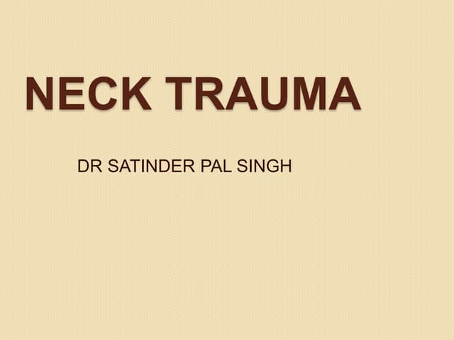 Penetrating neck trauma | PPTX | First Aid | Injuries