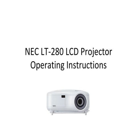 Nec lt 280 lcd projector operating instructions | PPT