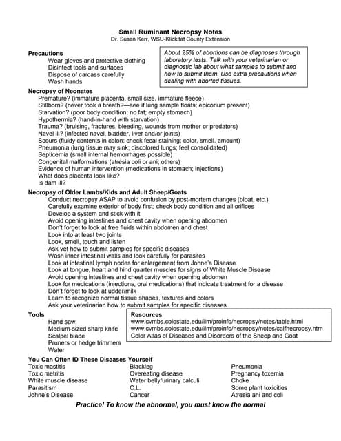 Necropsy kit | PPTX | Diseases and Conditions | Medical Health
