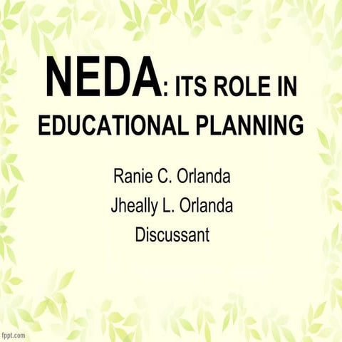 Neda and its Role in Educational Planning | PPT