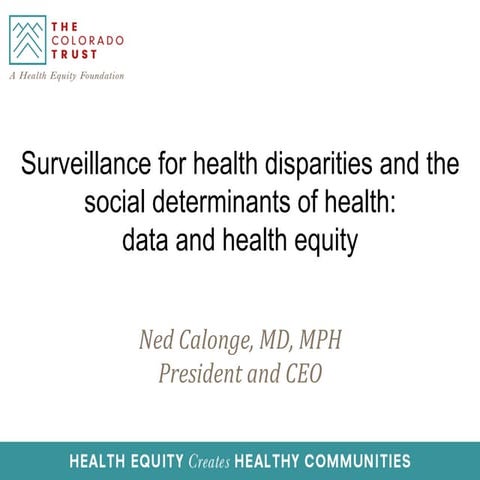 Surveillance for Health Disparities and the Social Determinants of ...