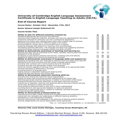 Provisional CELTA Approval | PDF