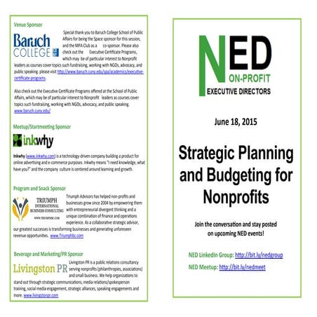 NED (Nonprofit Executive Directors) Program - Strategic Planning and ...
