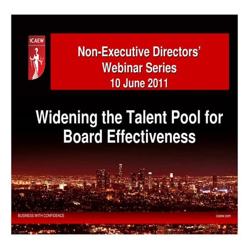 Widening The Talent Pool for Boards (Webinar) | PPT