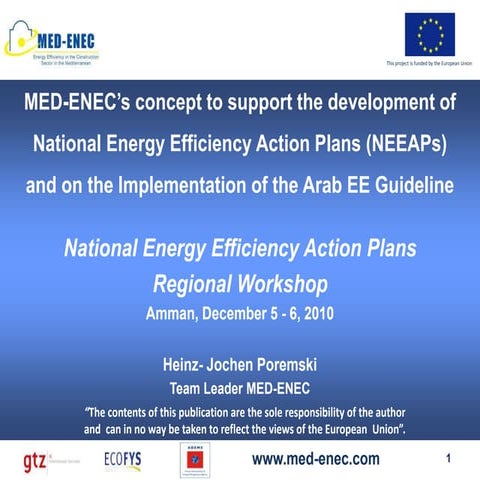Day 2 MED-ENEC’s concept to support the development of National Energy ...