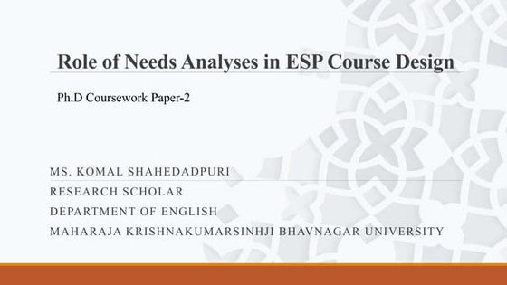 Types of Needs analysis in ESP | PPTX