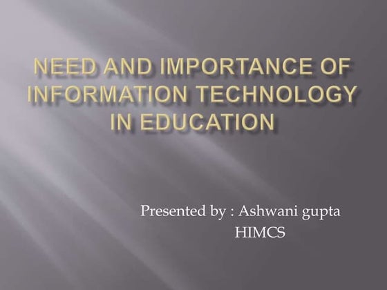 Information technology in education. | PPTX | Education industry ...