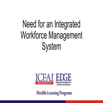Need for an Integrated Workforce Management System | PPT | Free Download