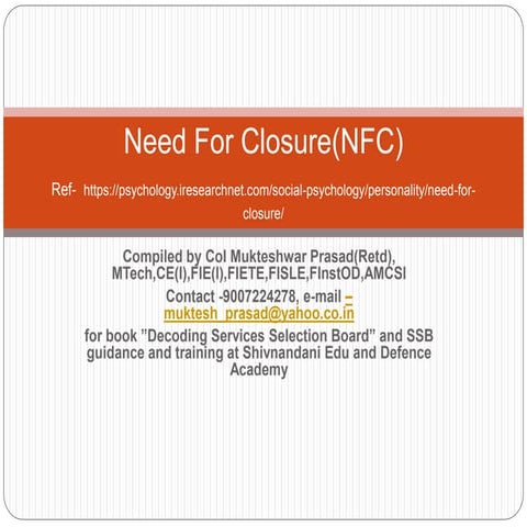 Need for Closure(NFC) | PPT
