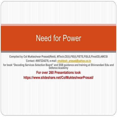 Need for power | PPT