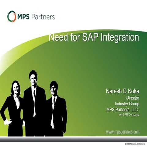 Need For Sap Integration | PPT
