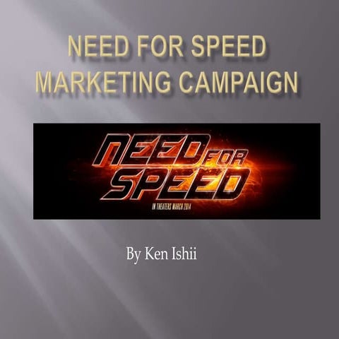 Need for speed marketing campaign | PPTX