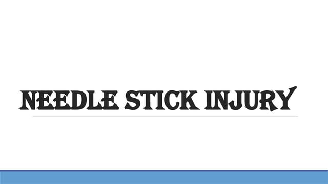 Needle stick sharps injury and its post exposure prophylaxis management ...