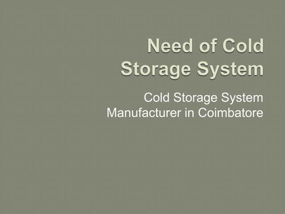 Cold storage layout | PDF