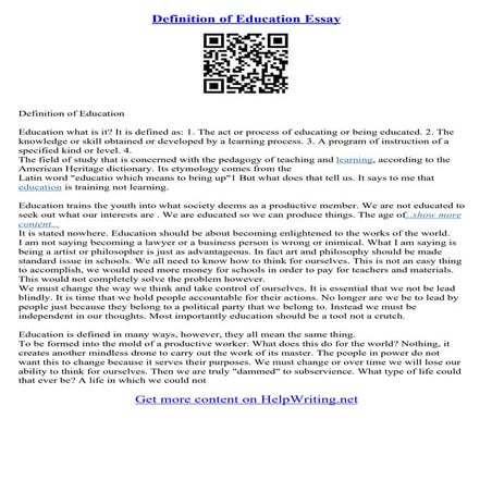 what-is-education-essay