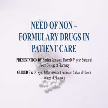 NEED OF NON – FORMULARY DRUGS IN HOSPITALIZED | PPTX