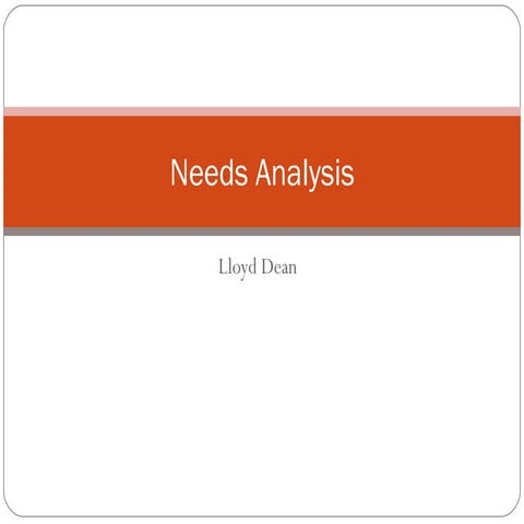 Needs analysis | PPT