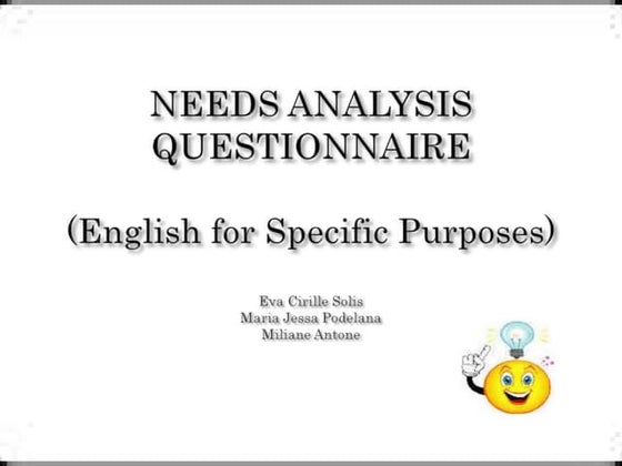 Needs analysis questionnaire | DOCX