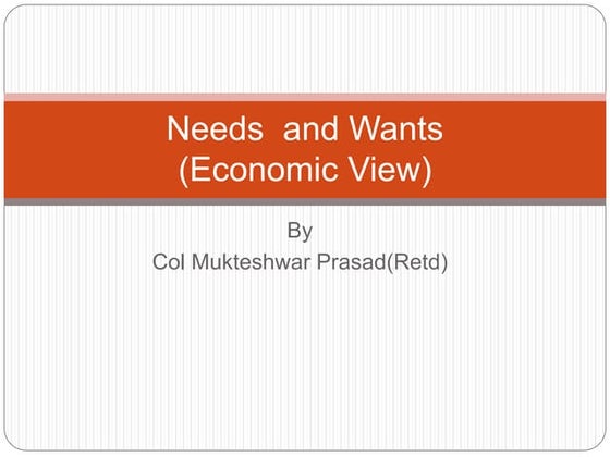 Needs And Wants | PPT