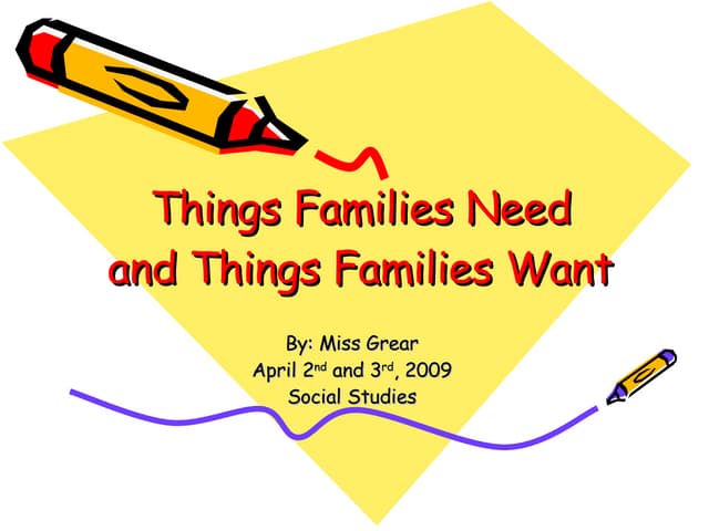 Needs And Wants | PPT
