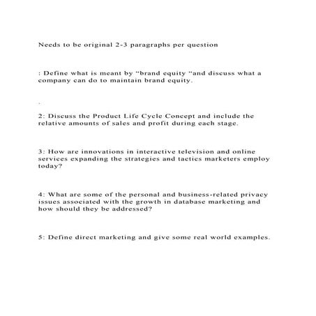 Needs to be original 2-3 paragraphs per question Define .docx