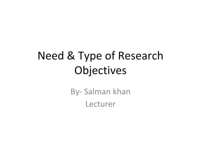 RESEARCH OBJECTIVES | PPTX