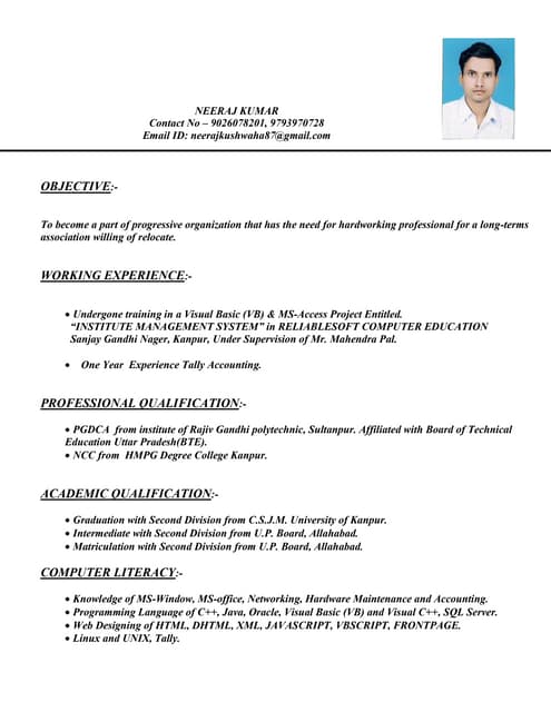 NEERAJ RESUME | PDF