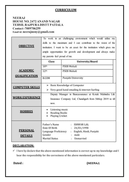 Resume of Bhupender | DOCX