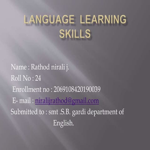 Language learning skills | PPT