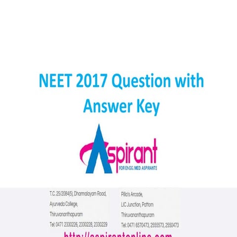 NEET 2017 Questions and Answers | PPTX