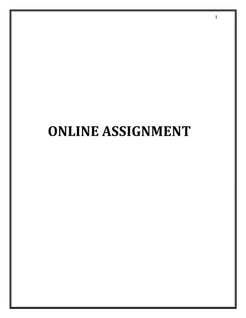 Online assignment | PDF