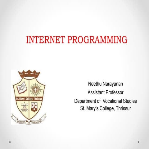 Neethu Narayanan -WEB PROGRAMMING | PPT