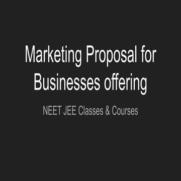 NEET JEE Classes & Courses Marketing Proposal | PDF