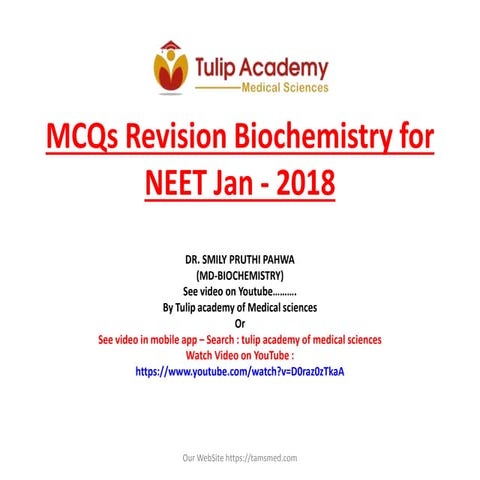 Neet PG MCQ Biochemistry 2018 | PPTX