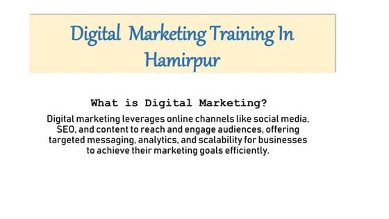 Vision Computers digital marketing course | PPT