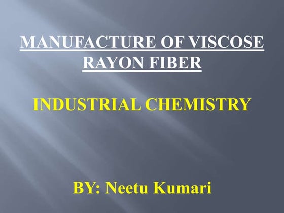 Manufacturing process of viscose rayon | DOCX