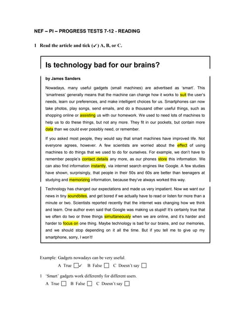 Solutions pre intermediate short tests | PDF | Educational Assessment ...