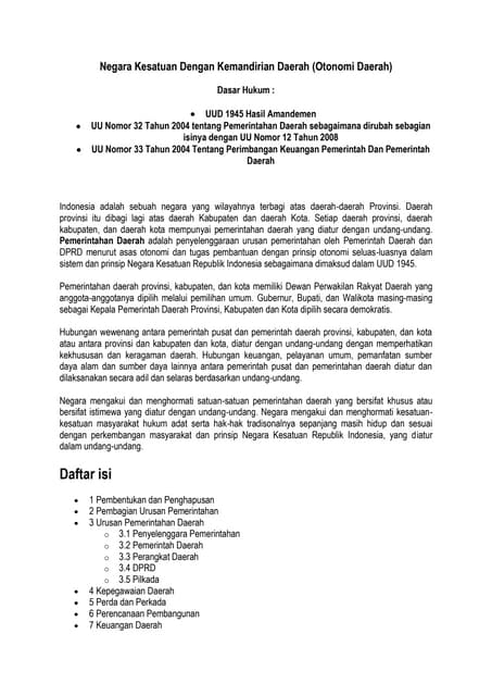 PPT Pemerintahan pusat dan daerah ( Pendidikan Kewarganegaraan / PKN ...