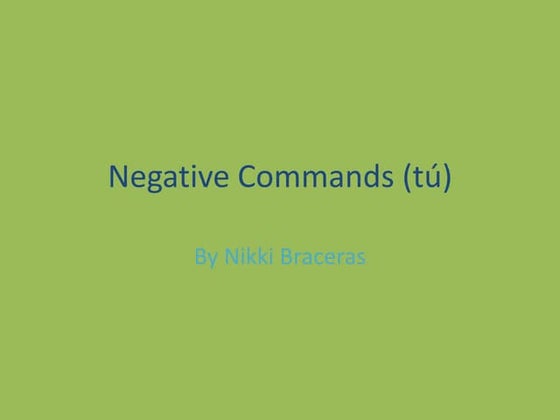 Nosotros Commands | PPT