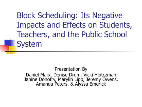 Block Scheduling | PPT