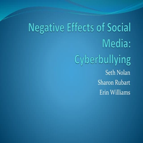 Negative effects of social media | PPTX