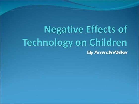 Negative Impact of ICT (Information and Communication Technology)In the ...
