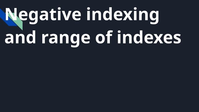 Negative indexing of python tuples and indexing range.pptx Negative indexing of python tuples and indexing range.pptx