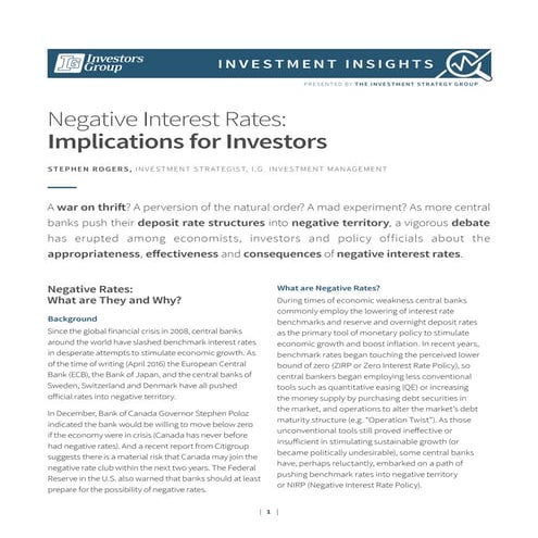 Negative interest rates | PDF